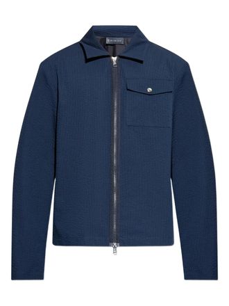 Moncler surchemise Seersucker - Bleu