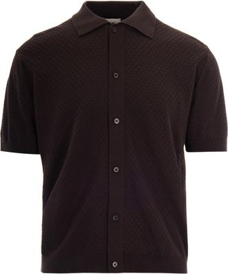 Paolo Pecora Homme, Chemises, Brun, Taille: XL Polo Boutonn&eacute;e