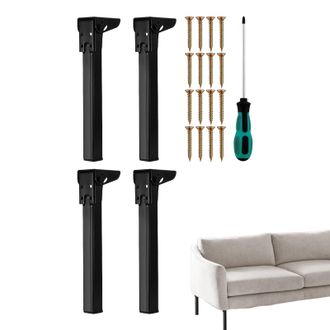 Generic Beine für Couchtisch - 4 Stück Beine für Campingtisch, Bein mit Gummischutz für Kleiderschrank, Sofa, Kommode, Kleiderschrank