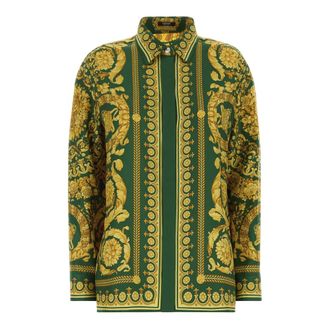 Versace Seidenhemd - - Blouses & Shirts - Damen - Gr&uuml;n - 2XS
