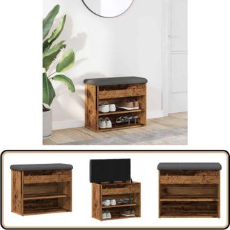 vidaXL Vidaxl - Schuhbank Altholz-Optik 62x32x50 cm Holzwerkstoff