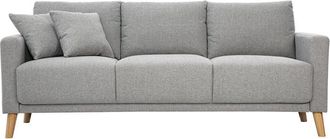 Miliboo Miliboo - Canapé 3 places en tissu gris et bois clair munik