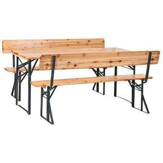 Dema Table et bancs de brasserie avec dossier Wasen 167 x 70 cm - 3 pces