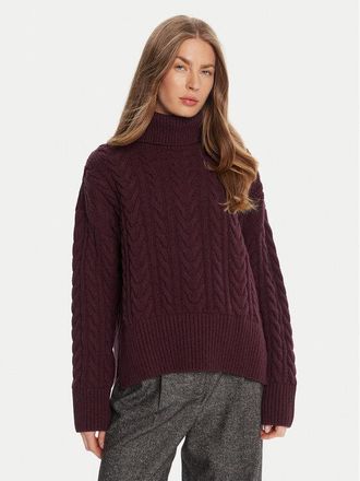 Barbour Rollkragenpullover Embleton LKN1692RE88 Dunkelrot Regular Fit