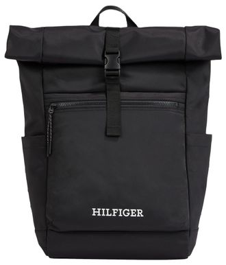 Tommy Hilfiger Herren Rucksack Monotype Rolltop Handgep&auml;ck, Schwarz (Black), Onesize