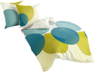 BIERBAUM Bettwäsche 6155, Mako-Satin, Designed in Germany, petrol 20, 200x200 + 2x80x80 cm, fürs Doppelbett