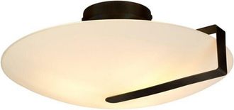 Searchlight Searchlight Sundial Deckenleuchte - Schwarzes Metall und Milchglas