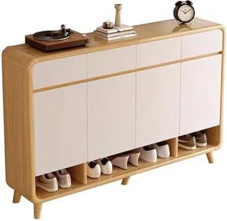 Generic Armoire &agrave; Chaussures avec tiroirs, Armoire &agrave; Chaussures en Bois &agrave; 6 Niveaux Armoire &agrave; Chaussures &eacute;troite avec &eacute;tag&egrave;res Amovibles Profondeur de 32 cm C