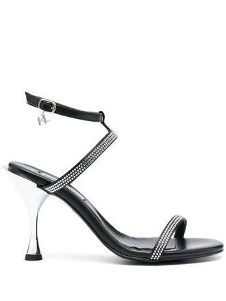 Karl Lagerfeld Strassverzierte Sandalen - Schwarz
