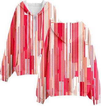 Generic Veste de sport d&eacute;contract&eacute;e &agrave; capuche avec poches pour femmes, veste l&eacute;g&egrave;re et polyvalente pour un usage quotidien, Rouge, 3XL