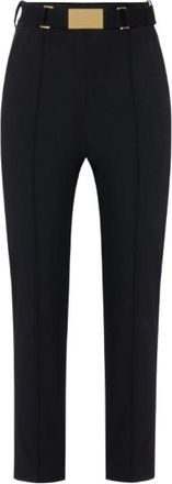 Elisabetta Franchi Femme, Pantalons, Noir, Taille: 38 FR Cropped Pantalons