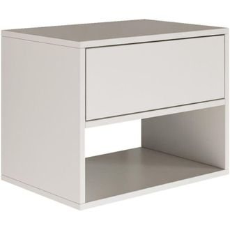 Selsey Selsey - framme - Table de chevet suspendue avec tiroir et niche - blanc - 50 cm