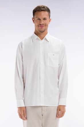 Eden Park Chemise Unie &Agrave; Poche Plaqu&eacute;e En Coton Blanc