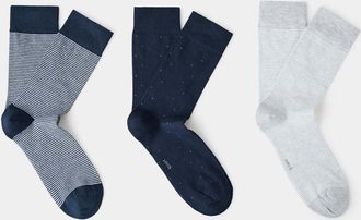 Mango Pack 3 paires de chaussettes combin&eacute;es bleu marine - Homme - 40-42 - MANGO MAN