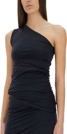 Patou One-Shoulder Cotton Dress - Blue