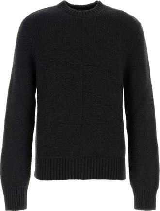 Burberry Homme, Pulls, Noir, Taille: L Slate cashmere sweater