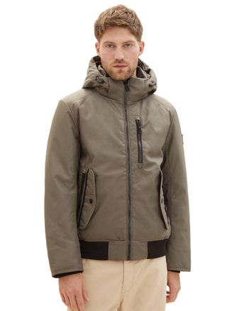 Tom Tailor Herren 1037343 Blouson Winterjacke mit Abnehmbarer Kapuze, 32097-smokey Olive Green, S