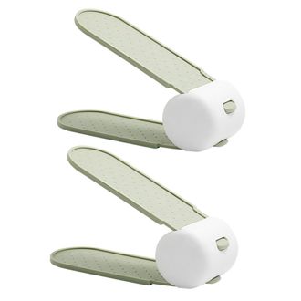 Cabilock 2 St&uuml;ck Schuhregal Aus Kunststoff Zweist&ouml;ckiger Schuhhalter rutschfest F&uuml;r Zuhause Platzsparendes Schuhfach Mit Abrutschsicherung