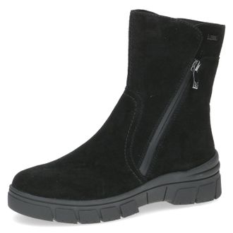 Caprice Damen Winterstiefel ohne Absatz aus Leder Wasserabweisend, Schwarz (Black Nubuc), 39 EU