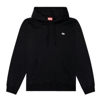 Diesel Hoodie mit ovalem D-Patch - - Sweatshirts & Hoodies - Herren - Schwarzk - L