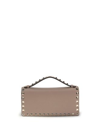 Valentino Garavani Womens Chain Wallet Rockstud Powder Calf Leather & Purses