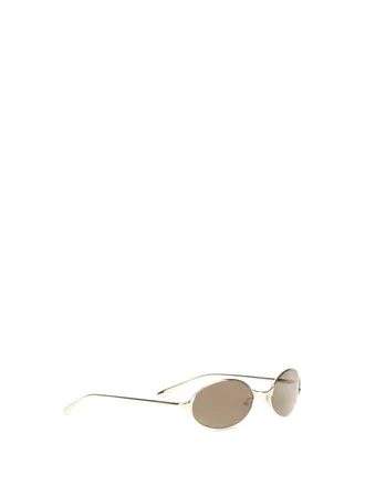 Alexander McQueen Womens Neo Oval Sunglasses Gold-Gold-Brown Metal Gold/gold/brown