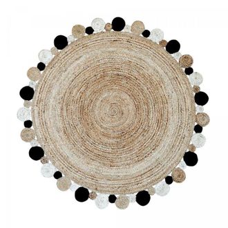 Un amour de tapis Tapis rond tiss&eacute; main DIAMETRE 200 JT RONDI beige, tapis jute artisanal