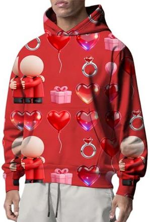 Generic Sweat à capuche graphique 3D doublé thermique, pull à manches longues pour homme par temps froid, Mr1, XXL