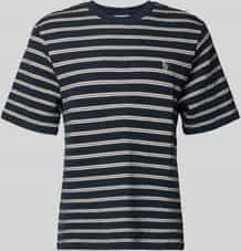 Review Strukturiertes T-Shirt mit Logostickerei