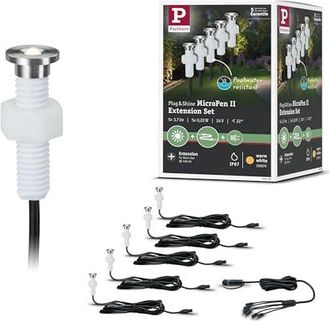 Paulmann 93694 Plug & Shine LED Außenleuchte EBL Set MicroPen II IP67 3000K Edelstahl 93694 Einbauleuchte Einbaustrahler Ausseneinbauleuchte
