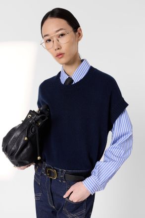 Gerard Darel Pull sans manche en cachemire - LOHNA - Marine