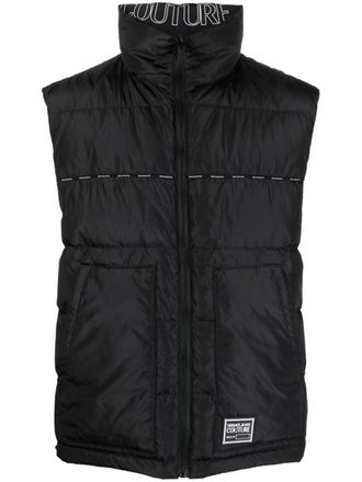 Versace Jeans Couture gilet matelassé réversible à logo imprimé - Noir