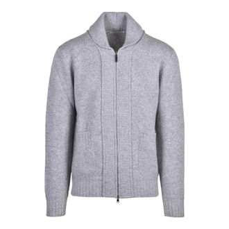 KANGRA Strickjacke mit Rei&szlig;verschluss - - Knitwear - Herren - Grau - L