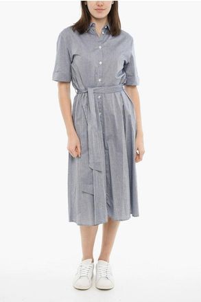 Woolrich Short-Sleeved Shirt Dress With Belt size Xs