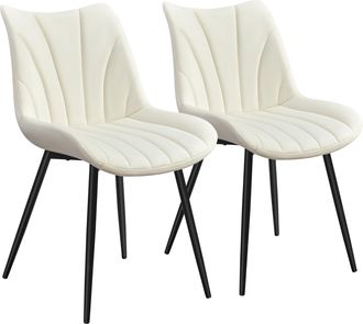 Yaheetech Esszimmerst&uuml;hle 2er Set,Polsterst&uuml;hle Esszimmer mit R&uuml;ckenlehne,f&uuml;r Wohnzimmer K&uuml;che Esszimmer,Sitzfl&auml;che aus Samt,mit Metallbeinen,bis 150 kg belastb