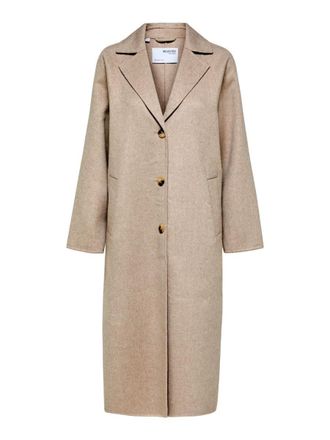 Selected Damen Slfnew Tama Handmade Wool Coat B Noos Mantel, Sandshell, 38 EU