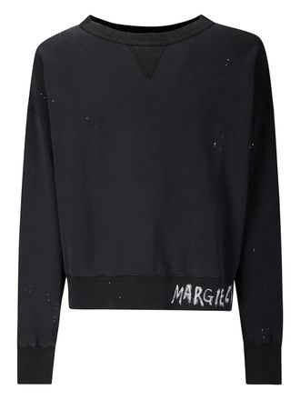 Maison Margiela sweat en coton à logo imprimé - Noir