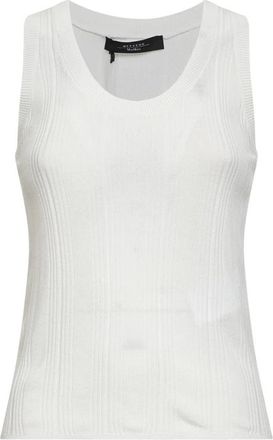 Max Mara Femme, Tops, Blanc, Taille: 38 FR Ribbed Sleeveless Top