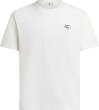 Etro Homme, Tops, Blanc, Taille: XL Pegaso Cotton T-Shirt Av900