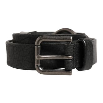 Dolce & Gabbana Kalbsleder G&uuml;rtel mit Metallschnalle - - Accessories - Herren - Schwarzk - ONE SIZE
