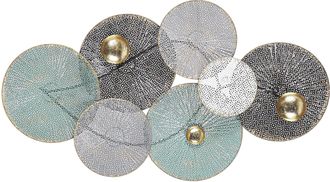 Beliani Moderne Wanddekoration Kreisform grün/schwarz/grau Polonium