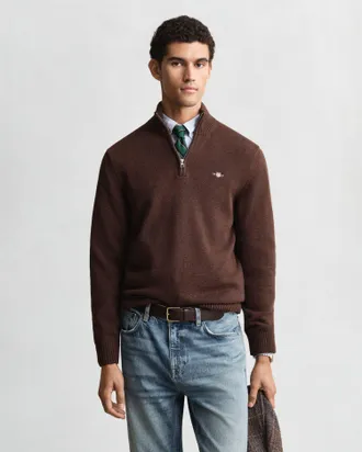 GANT Herren Casual Troyer aus Baumwolle (XXXL) Braun MELANGE