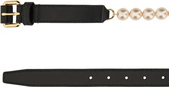 Moschino Pearl-Embellished Belt - Black