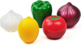 Generic Molinka Vorratsdose Frischhaltedosen Frischhaltebox PC Frischhaltebeh&auml;lter mit Deckel zum K&uuml;che Zitrone Knoblauch Zwiebel Tomate Chili 5 St&uuml;ck/Set