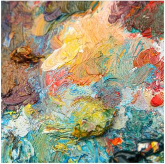 Wallario Sticker/Aufkleber für Kühlschrank/Geschirrspüler/Küchenschränke, Selbstklebende Folie - 60 x 60 cm, Motiv: Künstlerischer Farbrausch