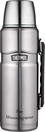 Thermos Isolierflasche King - 1,2 L Edelstahl, mit Wunschgravur