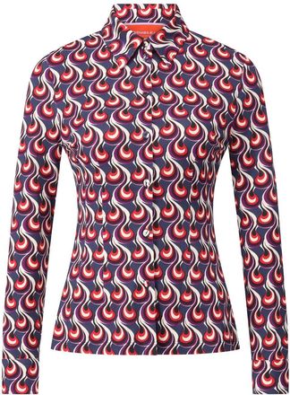 La DoubleJ Taillierte Hemdbluse mit Muster