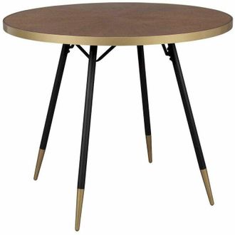 M&S Collection M&s - Table &agrave; manger ronde 91 cm en bois marron et or - denise