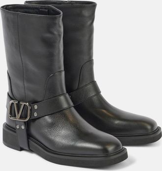Valentino Garavani Bikerstiefel VLogo Signature aus Leder