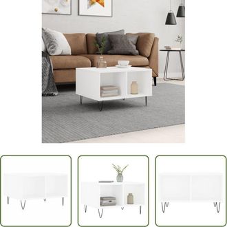 vidaXL Wohnzimmerbeistelltisch - Couchtisch Wei&szlig; 60x50x36,5 cm Holzwerkstoff